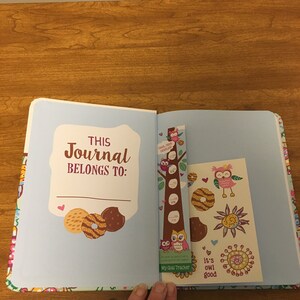 Cute Kid's Owl Journal Hard Cover With Extras & Bonus Blank Smaller ...
