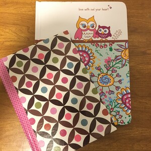Cute Kid's Owl Journal Hard Cover With Extras & Bonus Blank Smaller ...