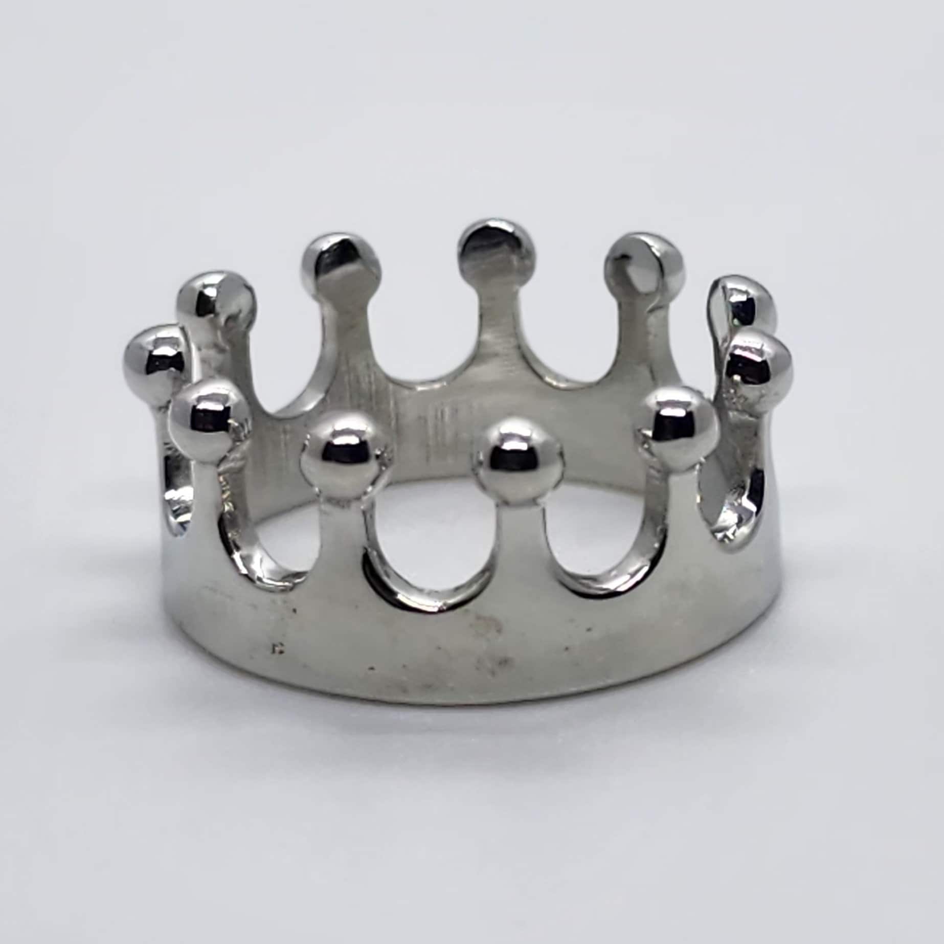925 Sterling Silver King Crown Ring, King Crown Design Ring Band ...