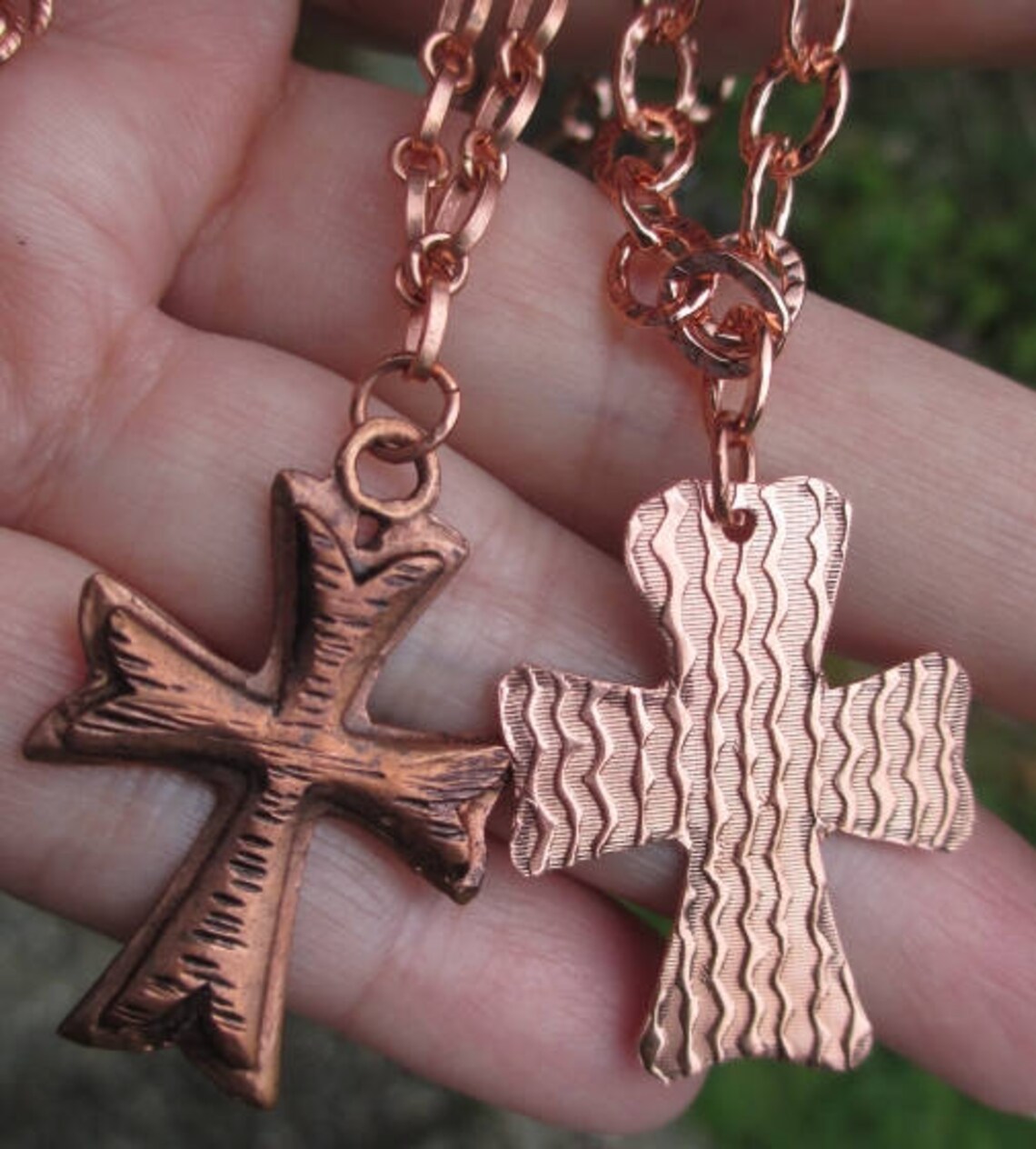 Copper Cross Necklace- Choose From 4 Different Ones - Etsy