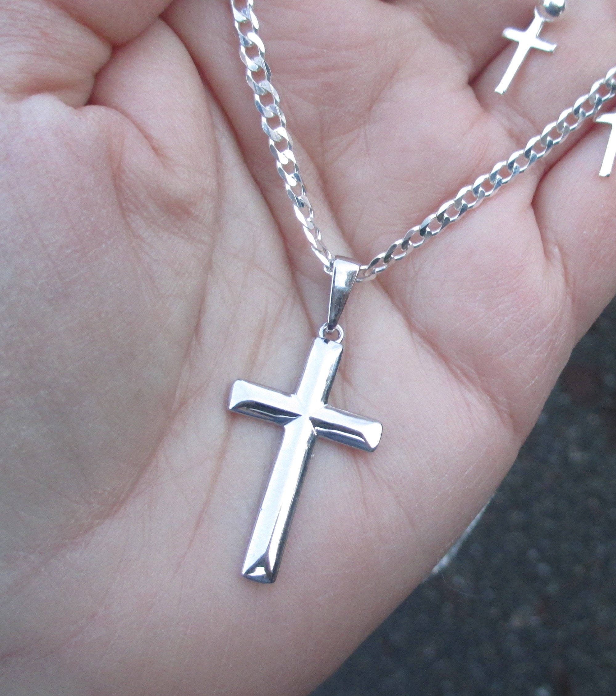 Sterling Silver Cross Necklace or Earrings - Etsy