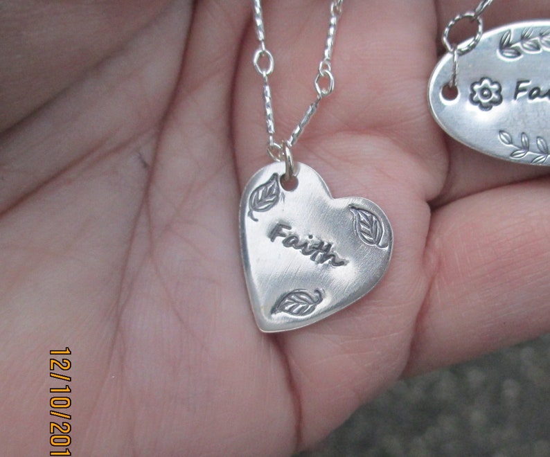Sterling Silver Faith Necklace or Bracelets - Etsy