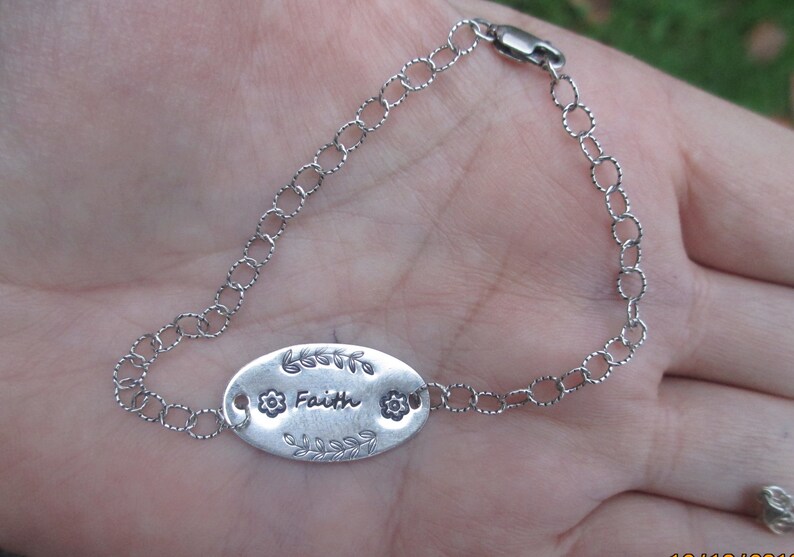 Sterling Silver Faith Necklace or Bracelets - Etsy