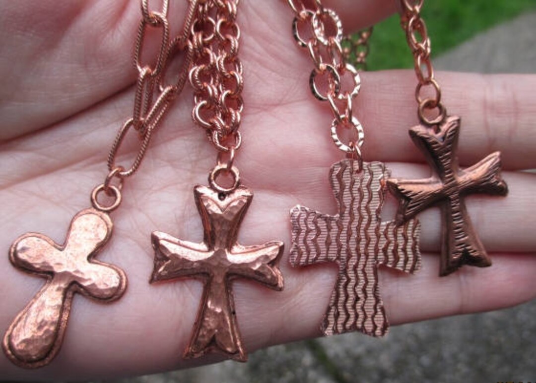 Copper Cross Necklace- Choose From 4 Different Ones - Etsy