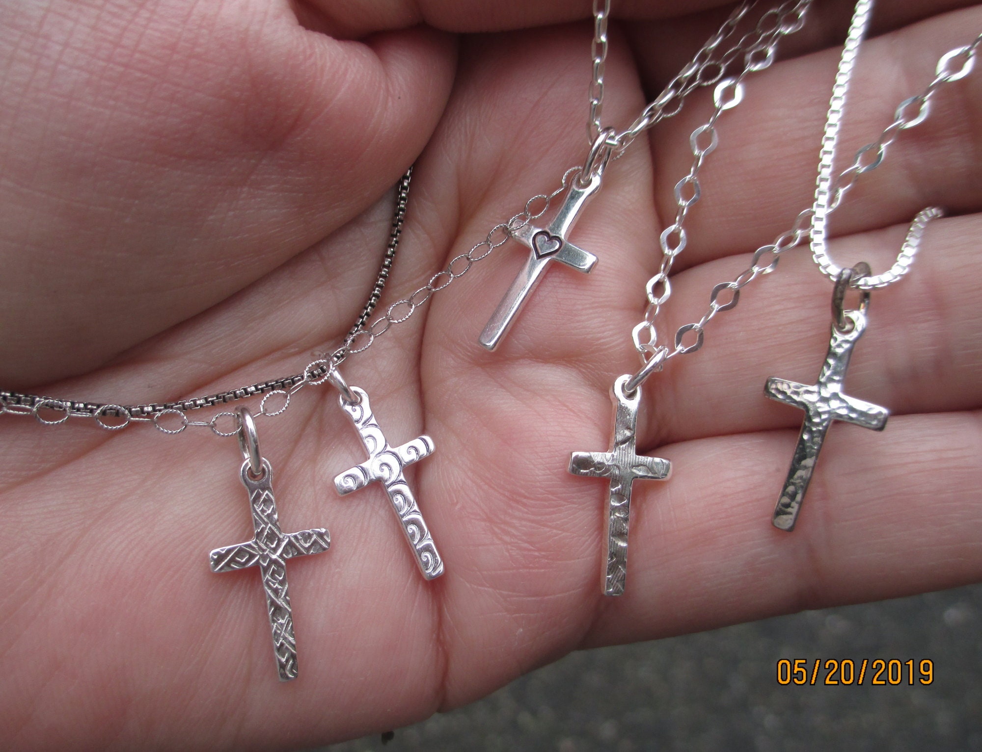 Sterling Silver Cross Necklaces - Etsy