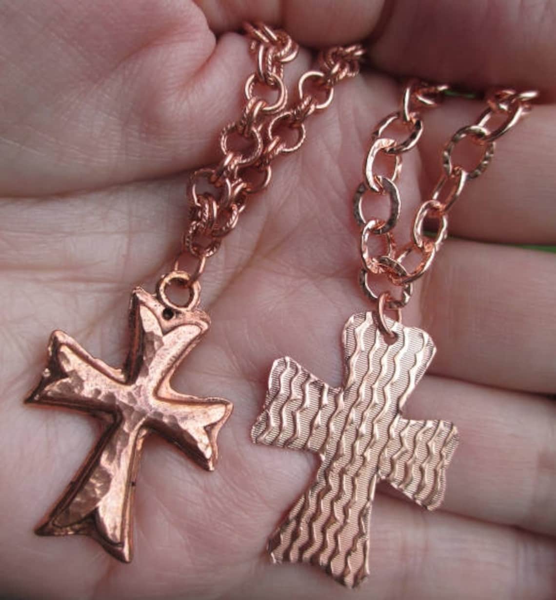 Copper Cross Necklace- Choose From 4 Different Ones - Etsy