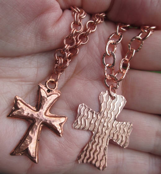 Copper Cross Necklace- Choose From 4 Different Ones - Etsy