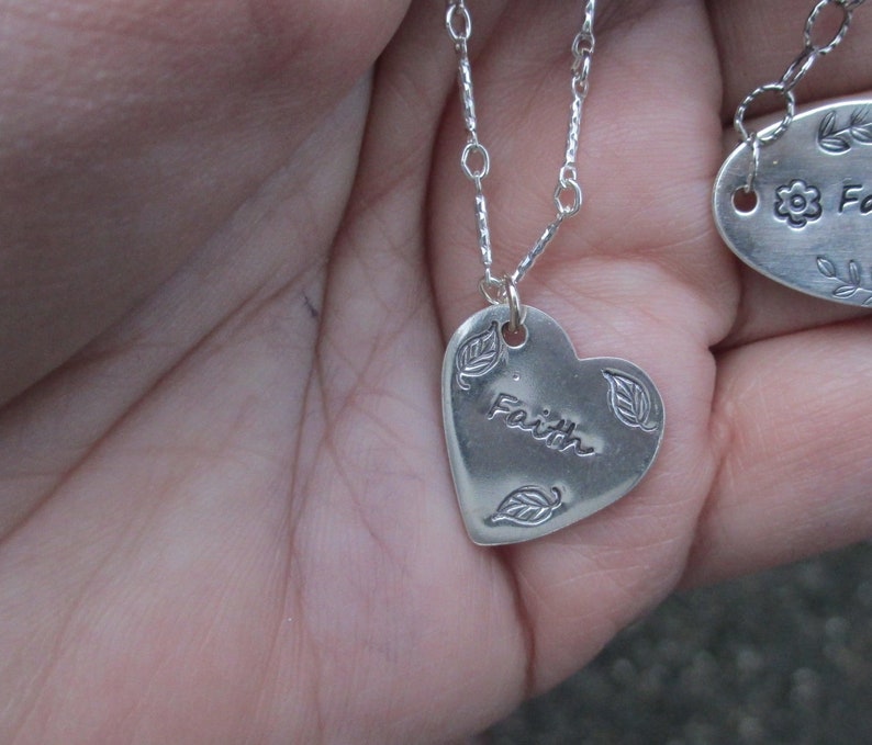 Sterling Silver Faith Necklace or Bracelets - Etsy