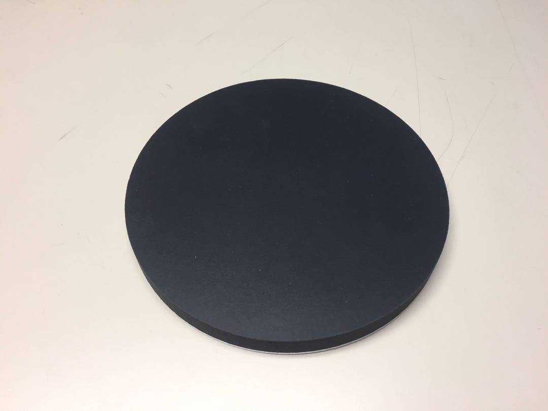 Black Urethane Sponge W/ Adhesive Backing 1/2" Thick, 6 1/2" Diameter ...