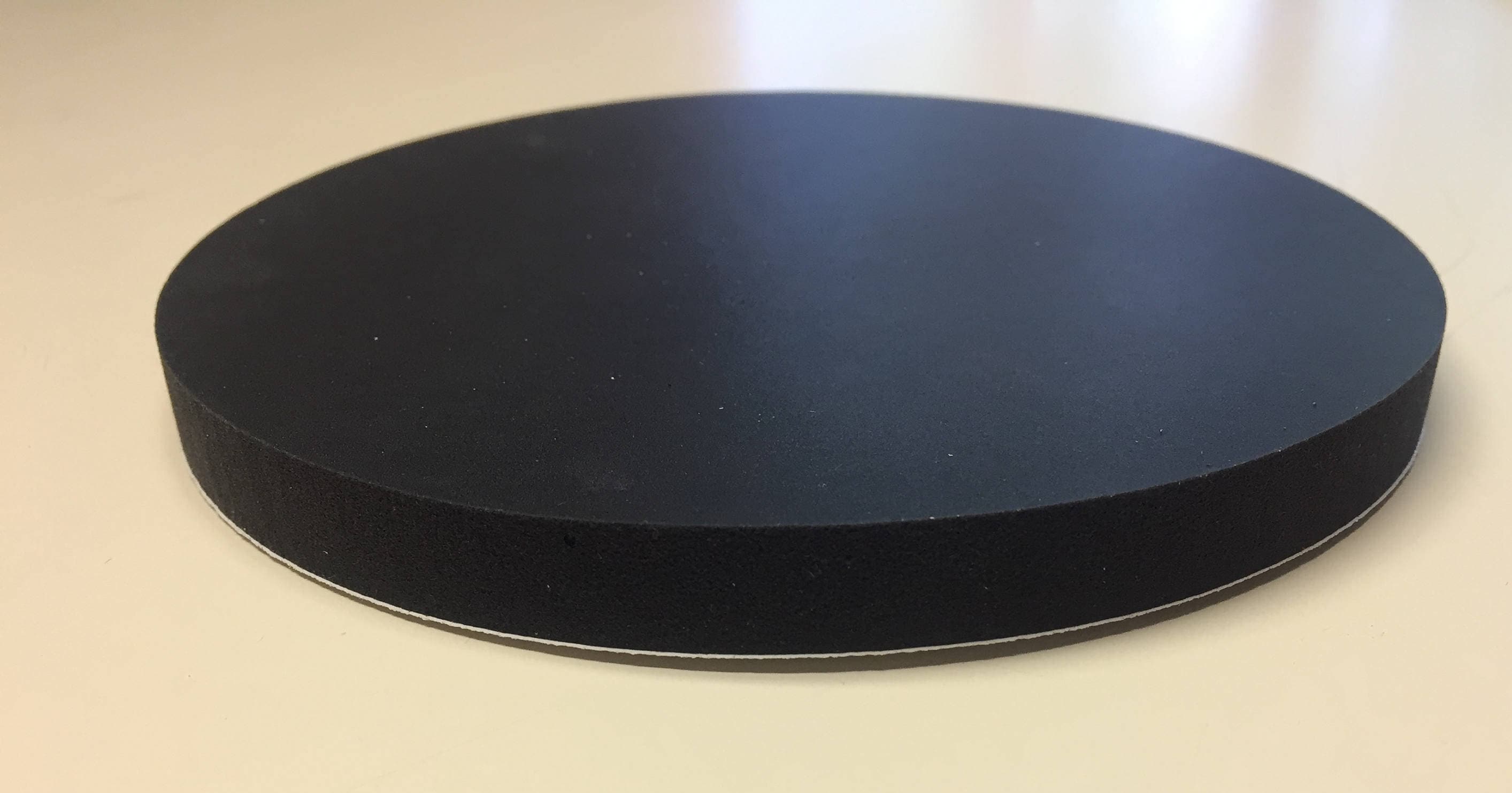 Black Urethane Sponge W/ Adhesive Backing 1/2" Thick, 6 1/2" Diameter ...