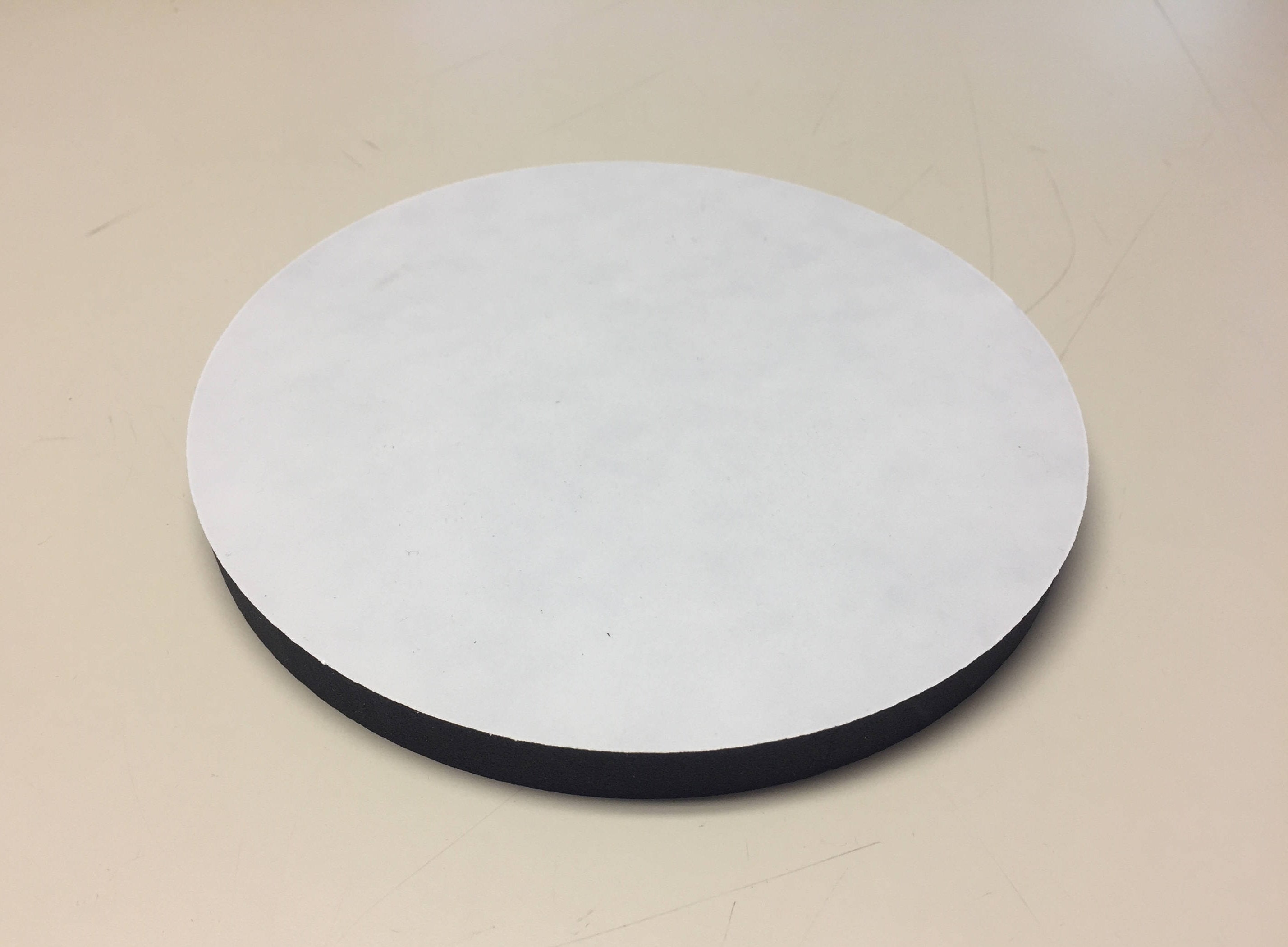 Black Urethane Sponge W/ Adhesive Backing 1/2" Thick, 6 1/2" Diameter ...