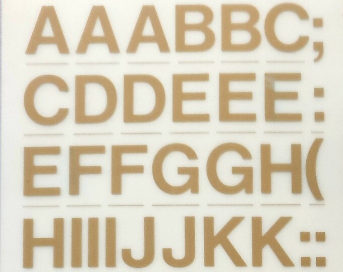 GOLD HELVETICA MEDIUM Rub on Letter Transfers (13mm) Conte Gold Dry Rub ...