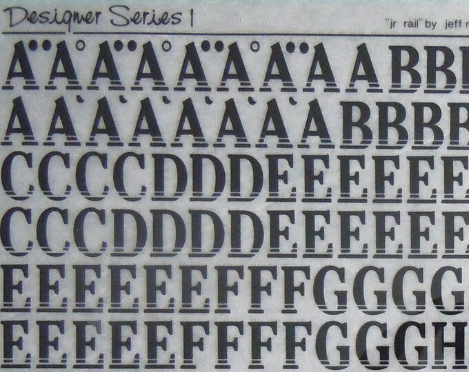 JR RAIL Chartpak Designer Series Rub on Dry Letter Transfers choose ...