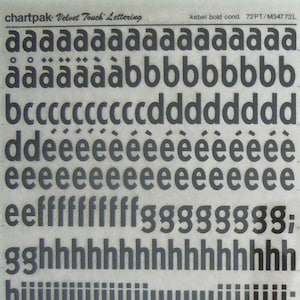 KABEL BOLD CONDENSED - Chartpak Dry Letter Transfers (choose Font Size ...