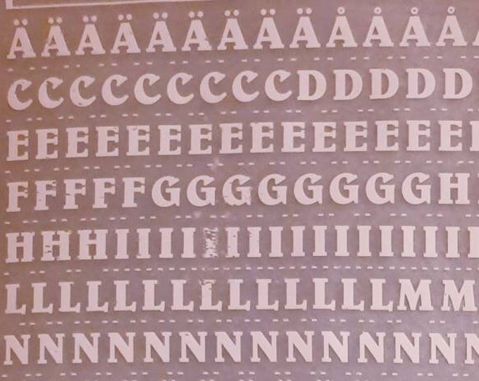 White BELWE BOLD 30pt Letraset Rub on Letter/number Transfers rare - Etsy