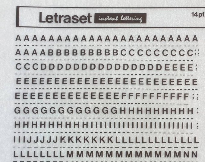 HELVETICA MEDIUM Small Lettering Sheet 16pt Letraset Vintage Rub on ...