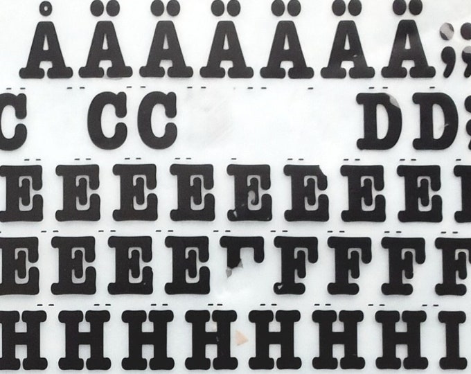 AMERICAN TYPEWRITER Bold CONDENSED 60pt/48pt/36pt/30pt Letraset Instant ...