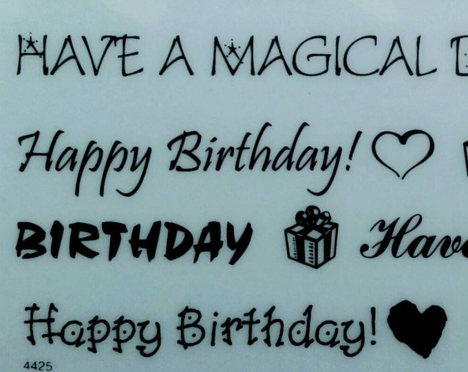 HAPPY BIRTHDAY PHRASES Letraset Words Phrases Symbols Dry Rub Down ...