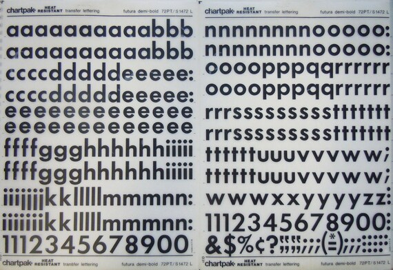 HEAT RESISTANT Transfer Lettering / Futura Chartpak | Etsy