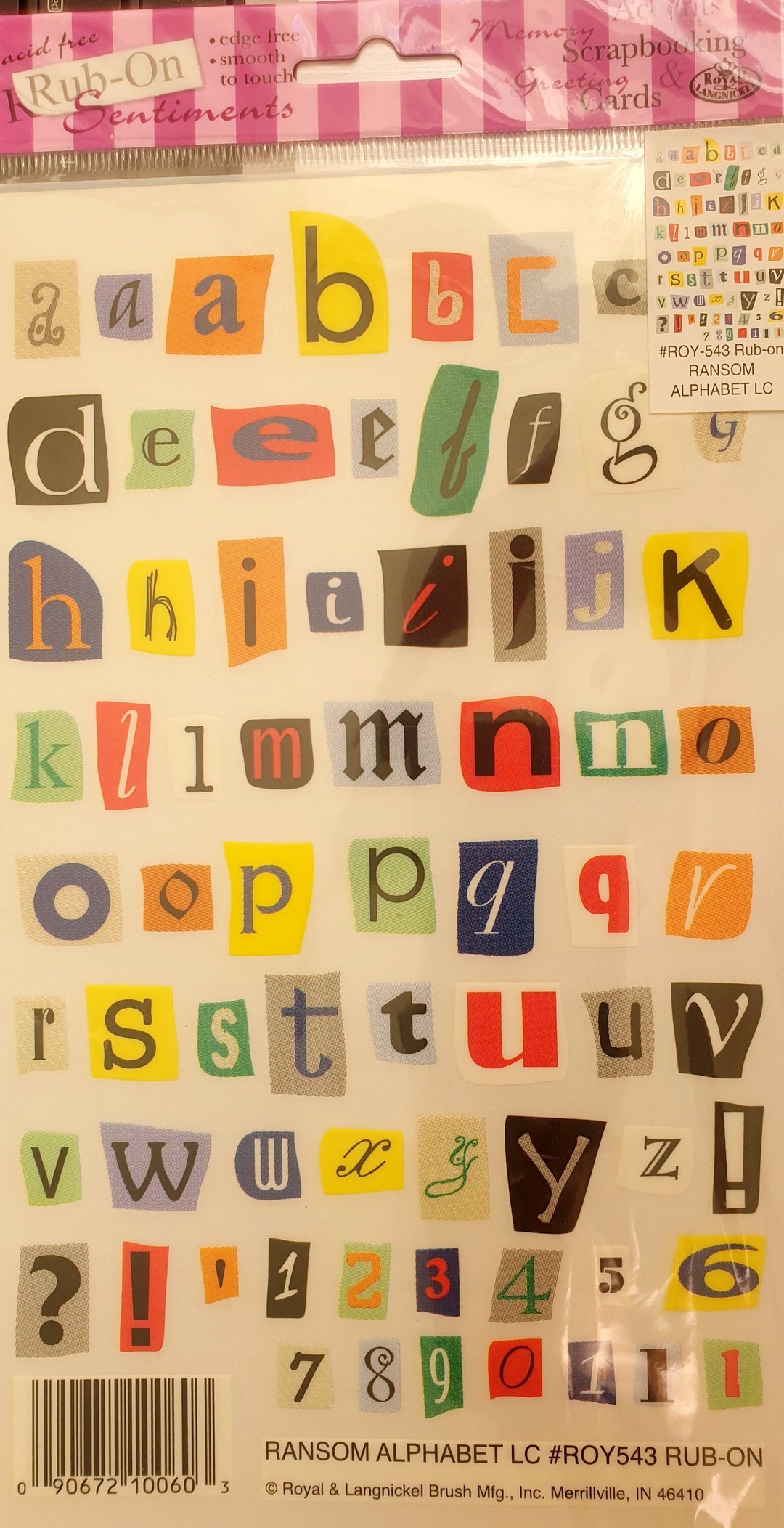 VINTAGE / RANSOM ALPHABET - Picture Letters E-Z Dry Rub on Transfer ...