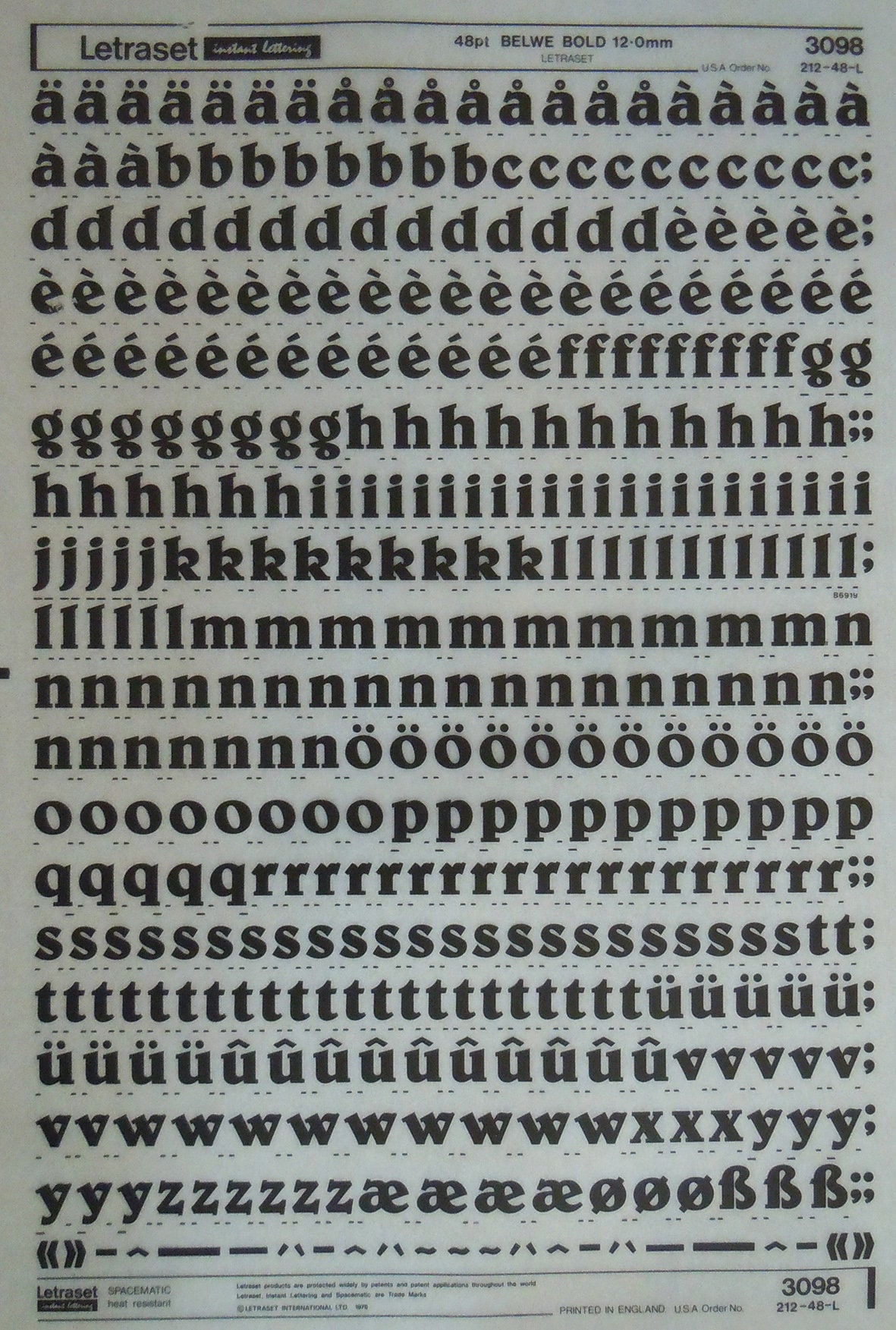 BELWE BOLD Letraset Instant Dry Rub on Letter / Number - Etsy