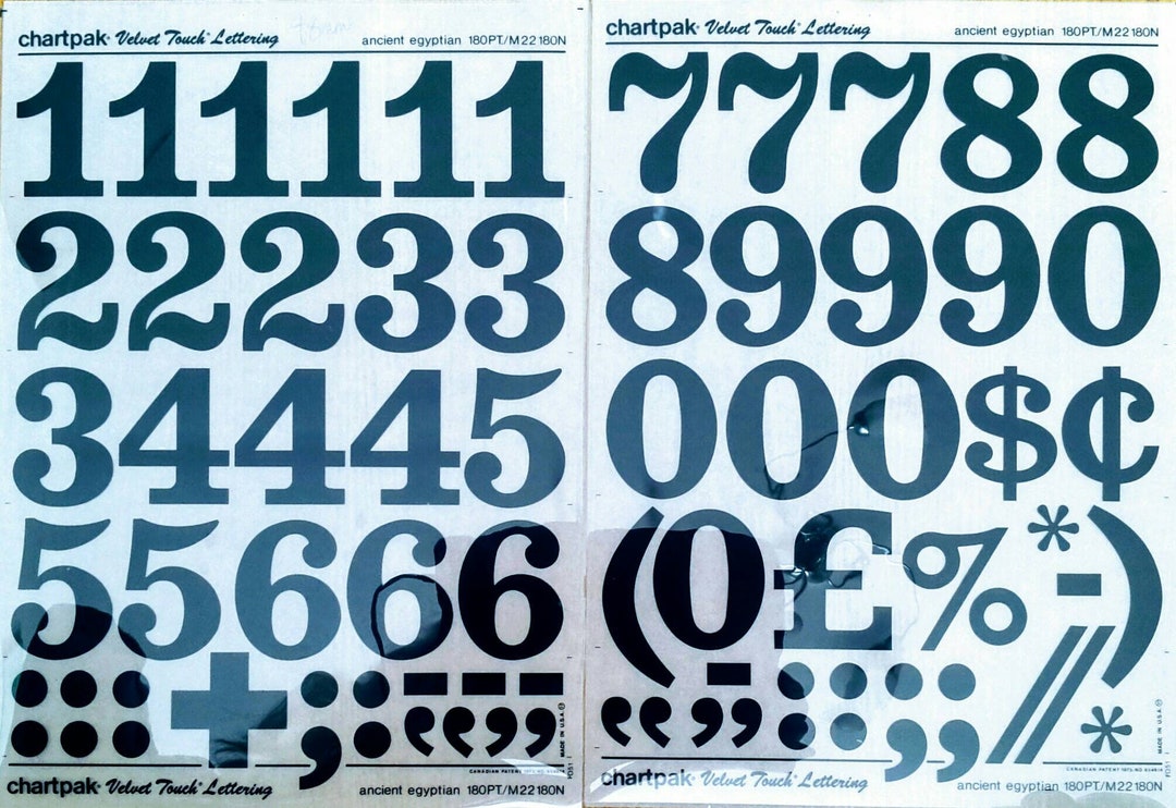 ANCIENT EGYPTIAN NUMBERS 48pt Chartpak Numeral Dry Rub on - Etsy
