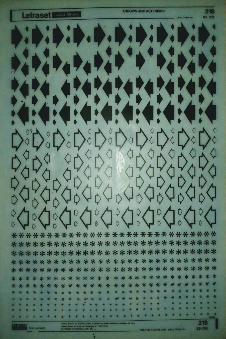 ARROWS Symbols Letraset Rub on Symbol Shape Transfers - Etsy