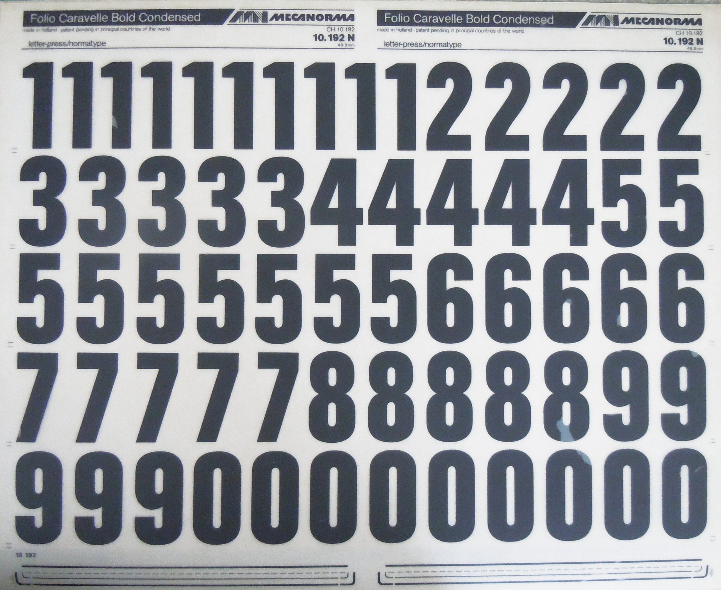 NUMBERS vintage Letraset Chartpak instant rub on numeral | Etsy