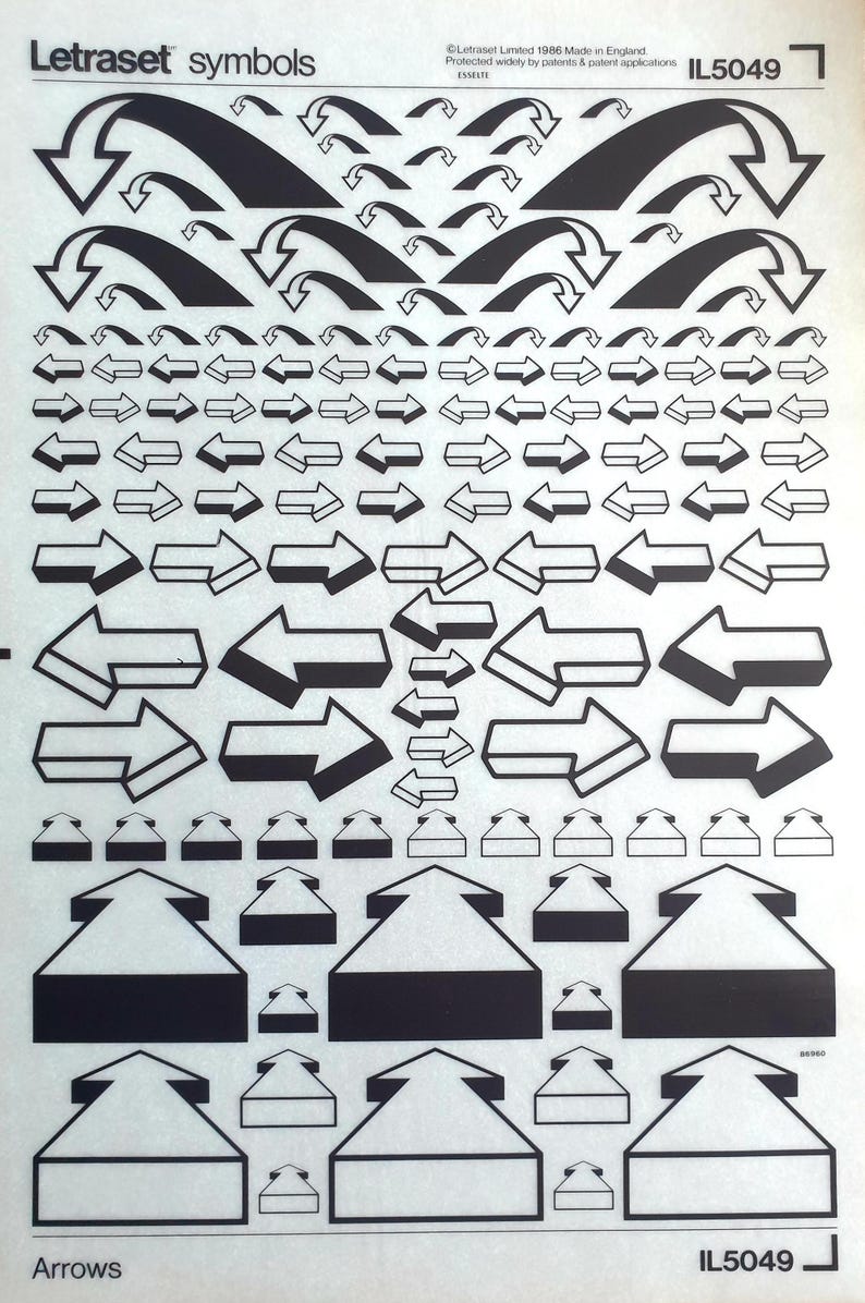 FLECHAS CURVAS / Flechas 3D / Símbolos Letraset transferencias de forma ...
