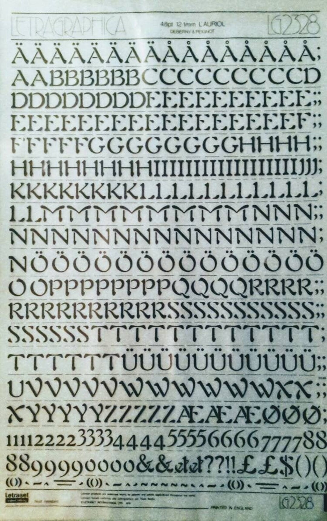 L'AURIOL Letragraphica Letraset Dry Rub on Letter - Etsy