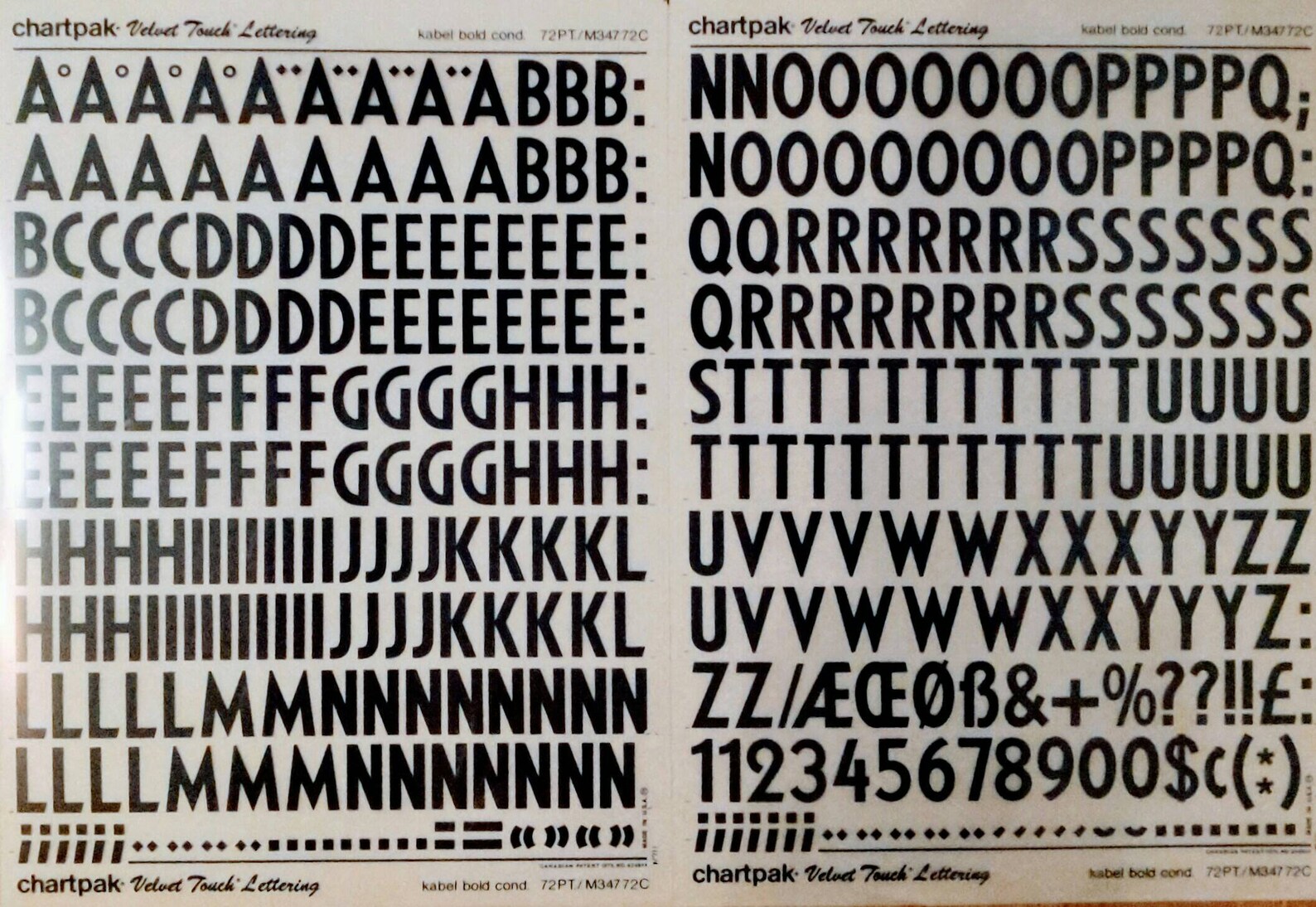 KABEL BOLD CONDENSED Chartpak Dry Letter Transfers choose Font Size - Etsy