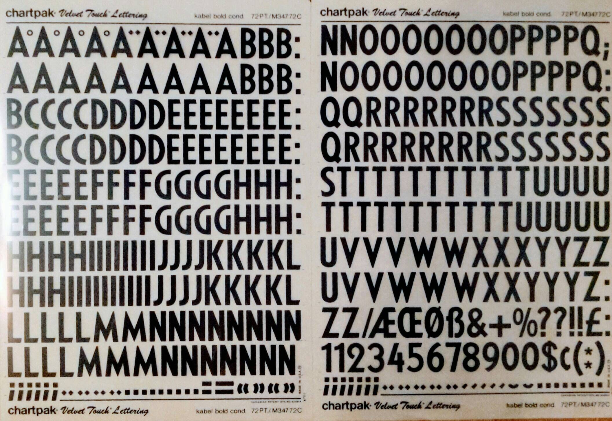 KABEL BOLD CONDENSED Chartpak Dry Letter Transfers choose Font Size - Etsy