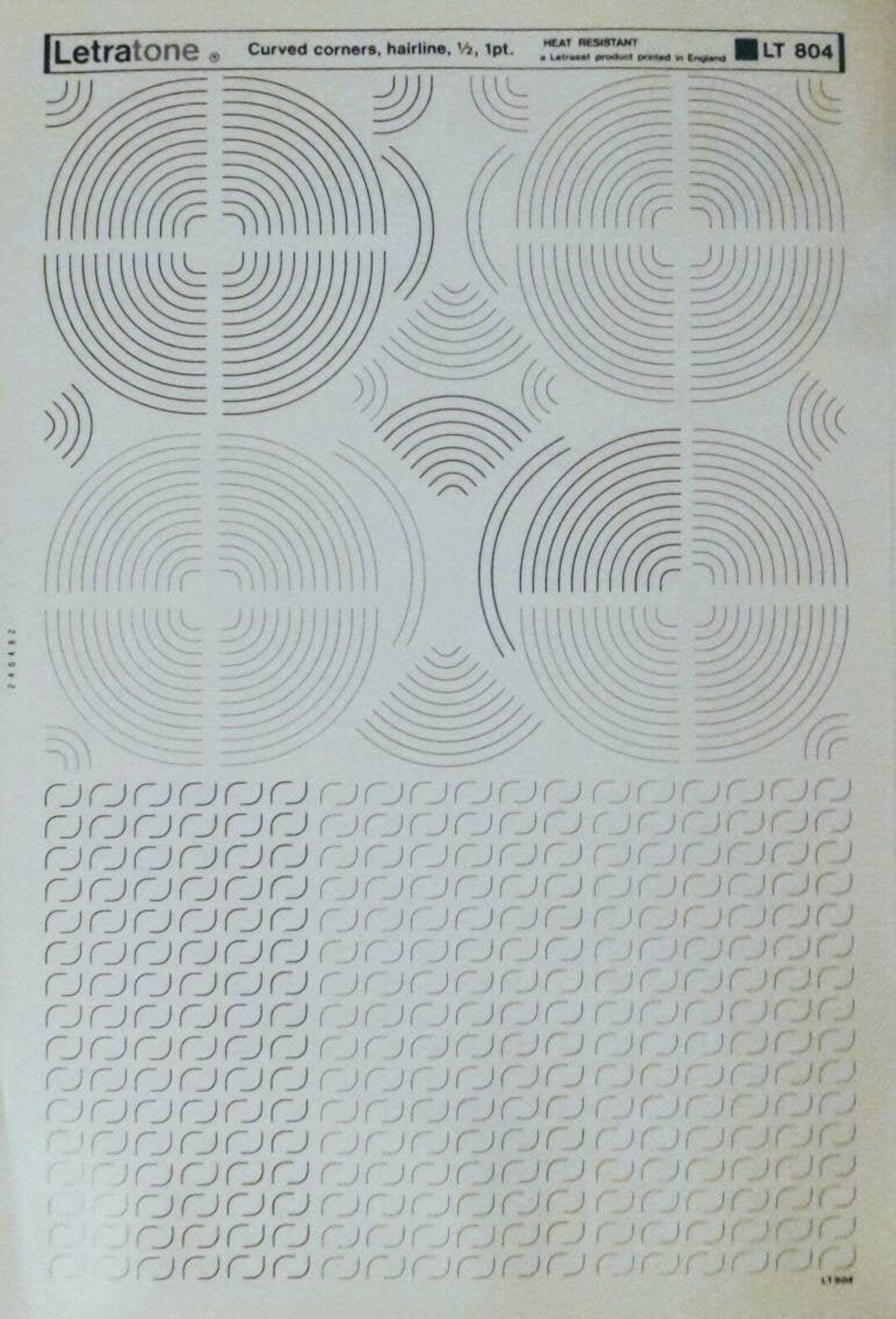 CURVED CORNERS - Manga SCREENTONE Letraset Letratone / Adhesive Backing ...