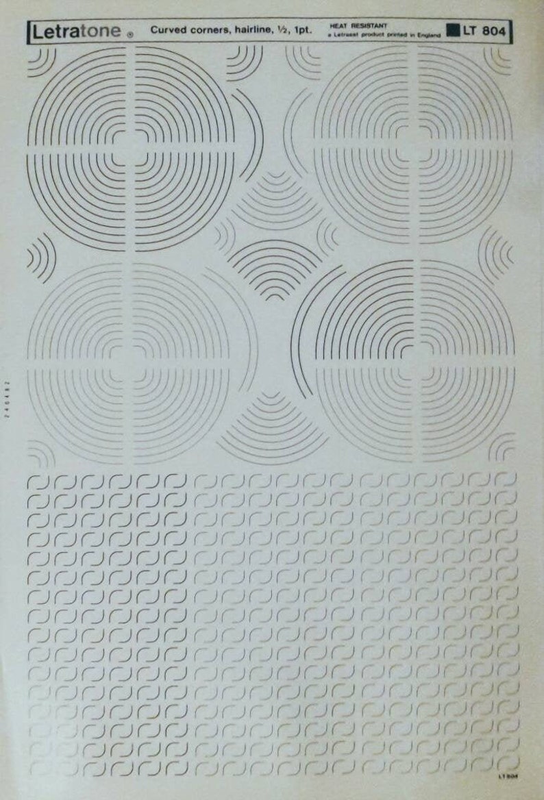 CURVED CORNERS Manga SCREENTONE Letraset Letratone / - Etsy