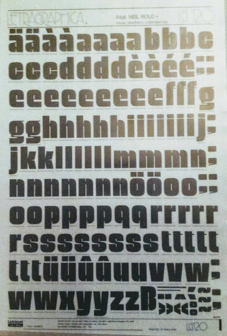 NEIL BOLD Letraset / Mecanorma instant rub on letter | Etsy