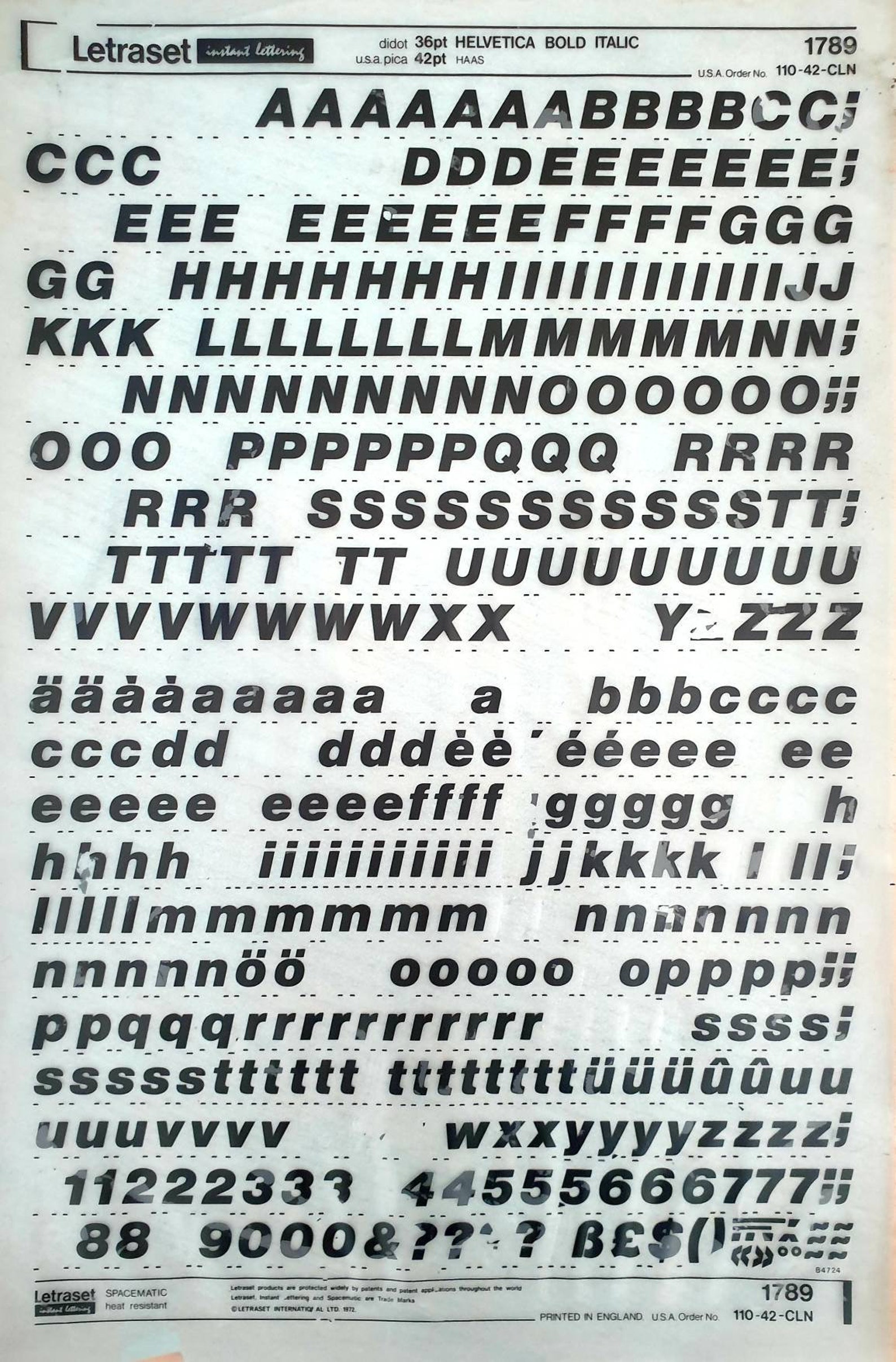 HELVETICA BOLD ITALIC 20pt/36pt/60pt/72pt/84pt/ Letraset - Etsy