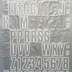 White COMPACTA BOLD OUTLINE (144pt) Letraset Rub on Letter/number ...