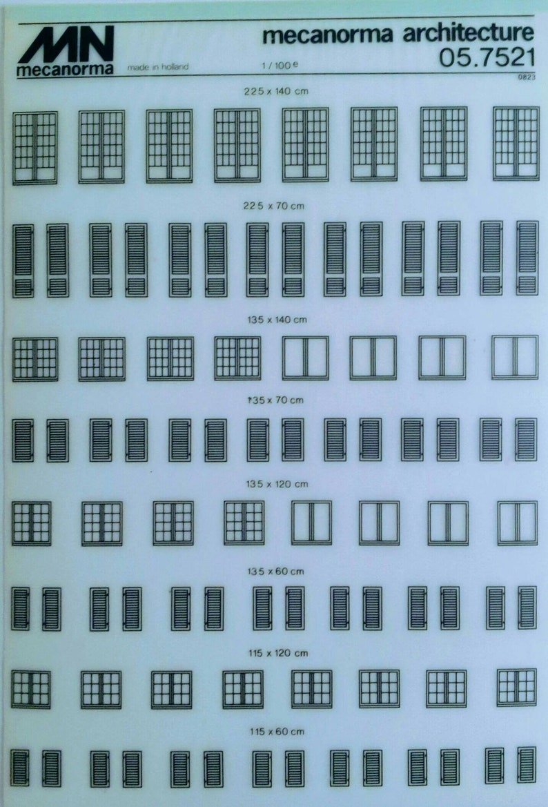DOORS/WINDOWS Rub on Pictures Small Mecanorma Architecture - Etsy