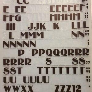 BINNER (72pt/60pt/48pt) Letragraphica Letraset Dry Rub on Letter ...