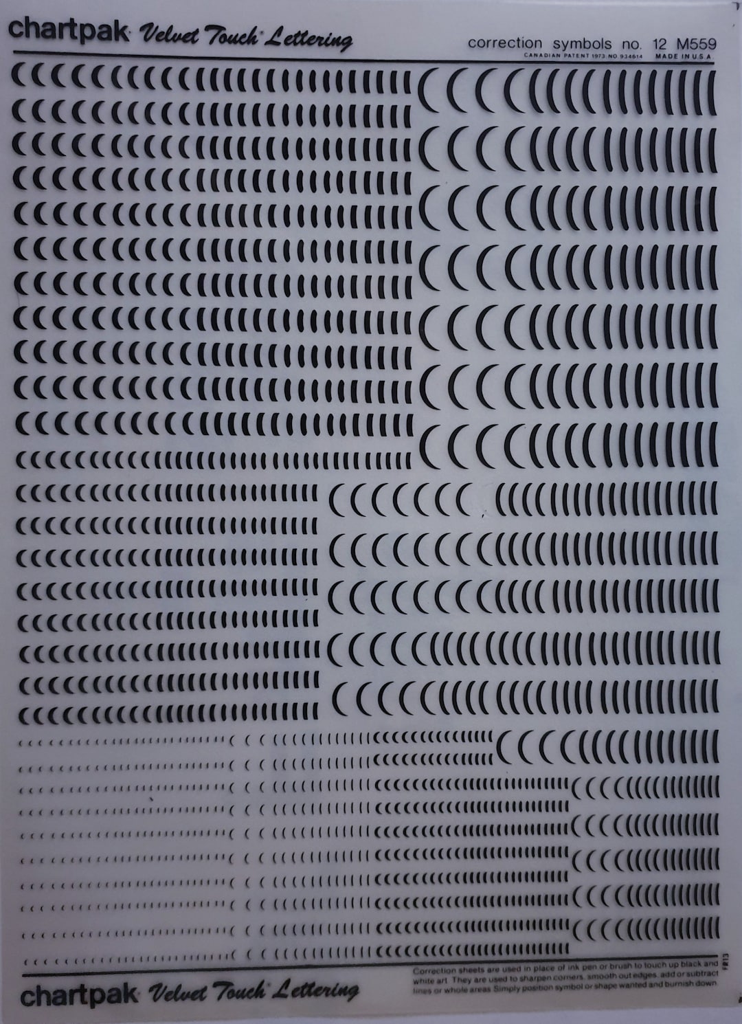 CORRECTION SYMBOLS Chartpak Dry Rub on Transfers - Etsy