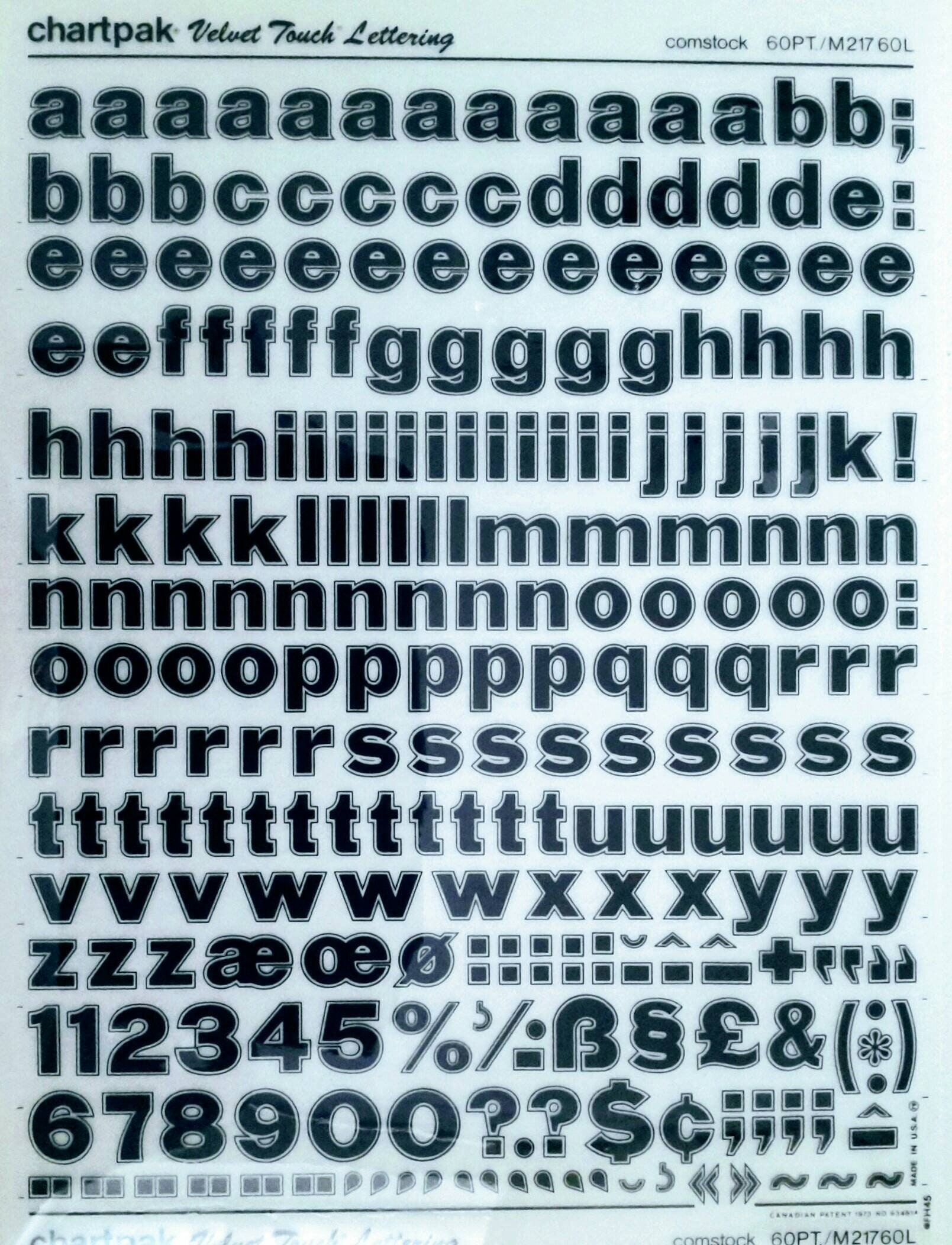 COMSTOCK Chartpak Letter/number Vintage Dry Rub on Transfers - Etsy