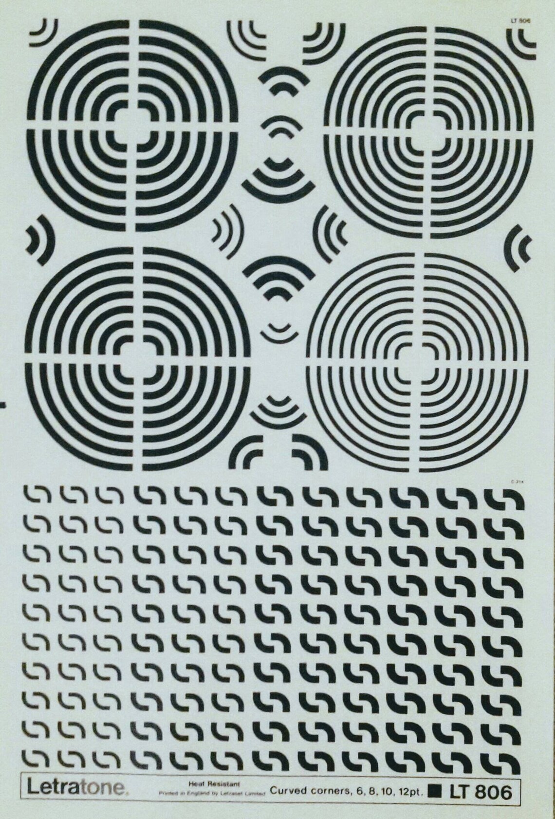 CURVED CORNERS Manga SCREENTONE Letraset Letratone / Adhesive Backing ...