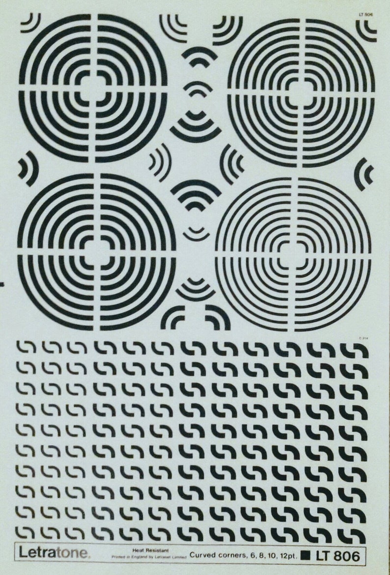 CURVED CORNERS Manga SCREENTONE Letraset Letratone / - Etsy