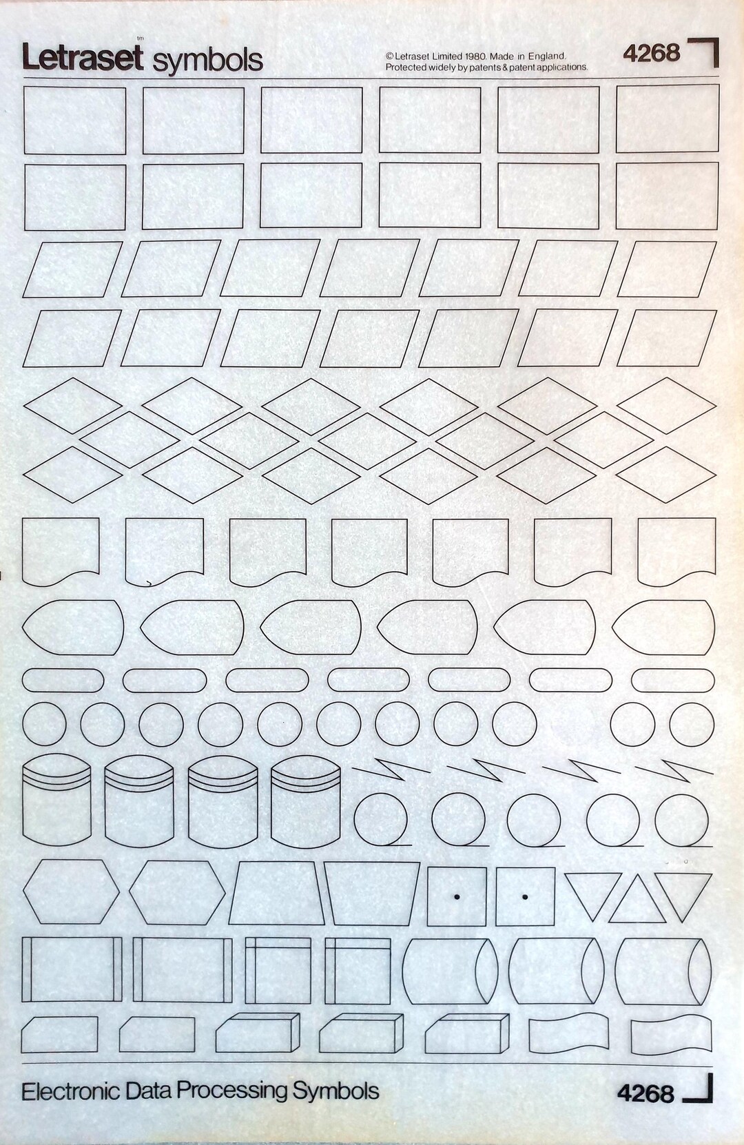 ELECTRONIC DATA PROCESSING Symbols Letraset Instant Rub on Transfer ...