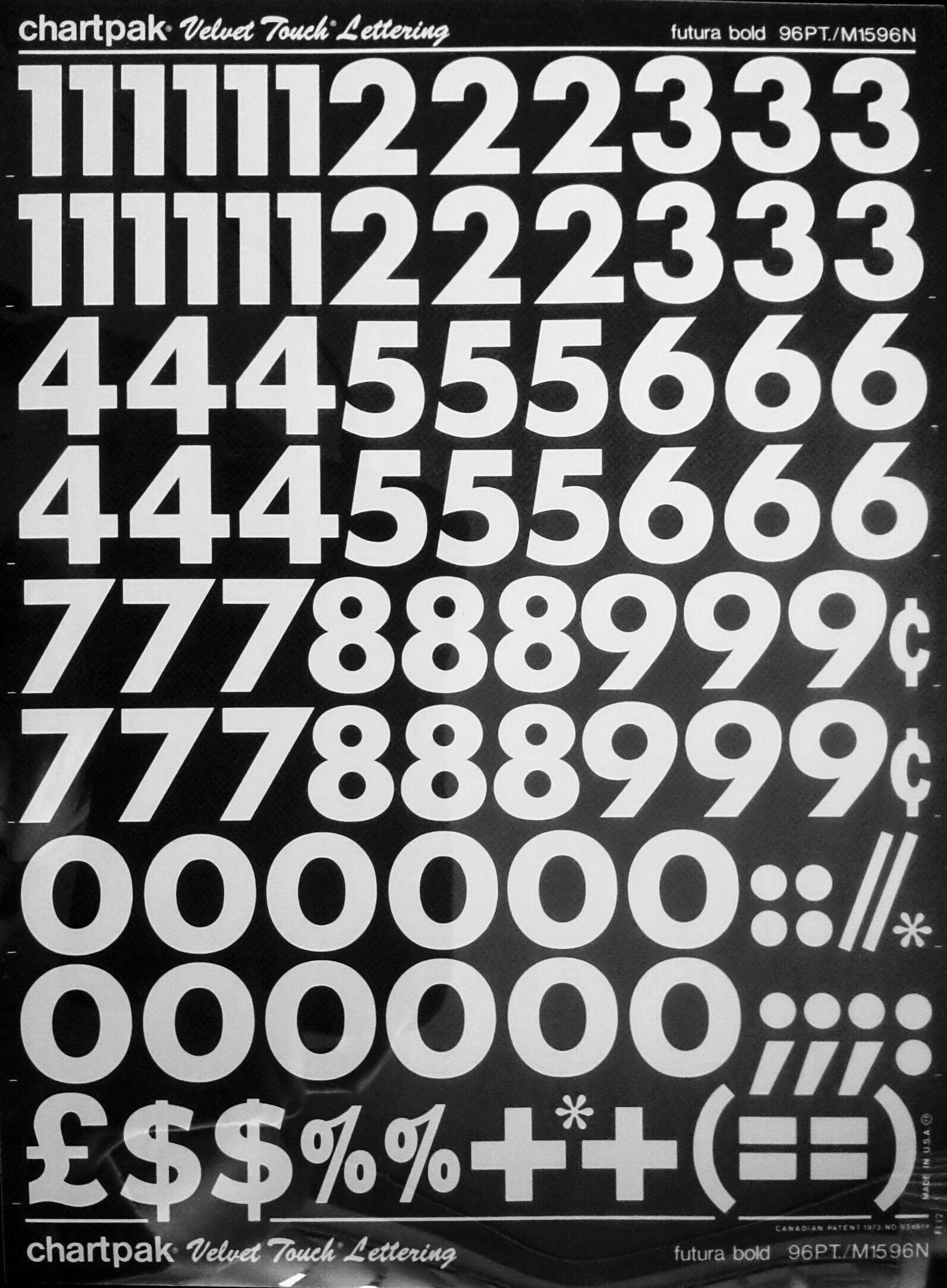 FUTURA BOLD White Numbers Chartpak Number Dry Rub on Transfers - Etsy