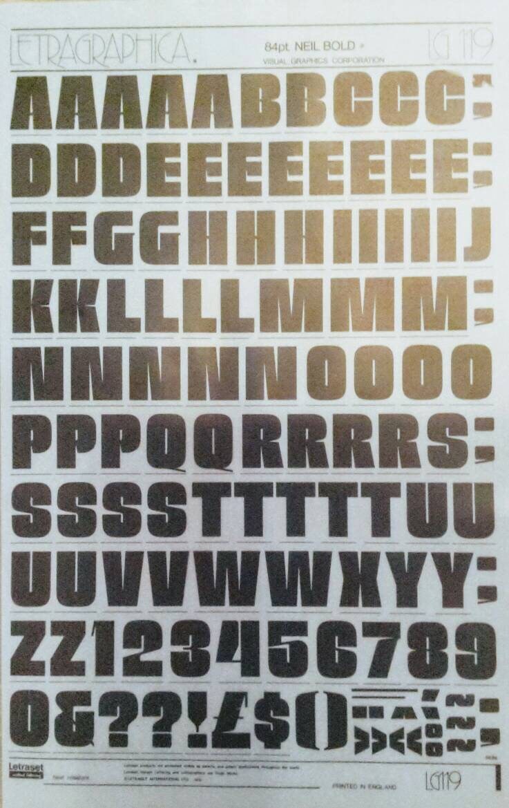 NEIL BOLD Letraset / Mecanorma instant rub on letter | Etsy