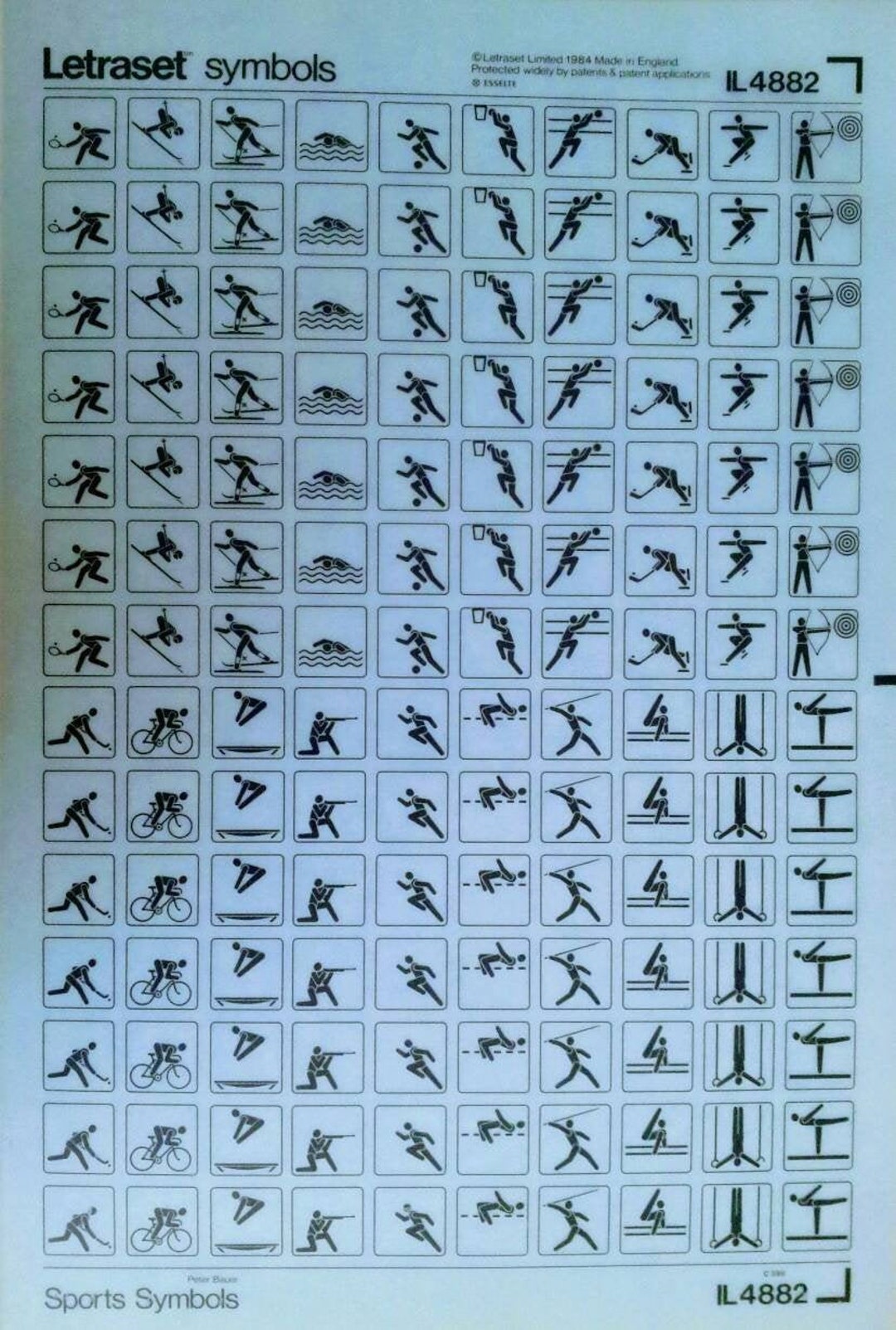 OCIO / RECREACIÓN / DEPORTES Símbolos Letraset frotar en símbolos de ...