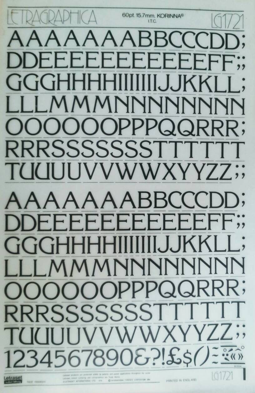 Stamping Paper, Party & Kids Letragraphica Letraset dry rub on letter ...