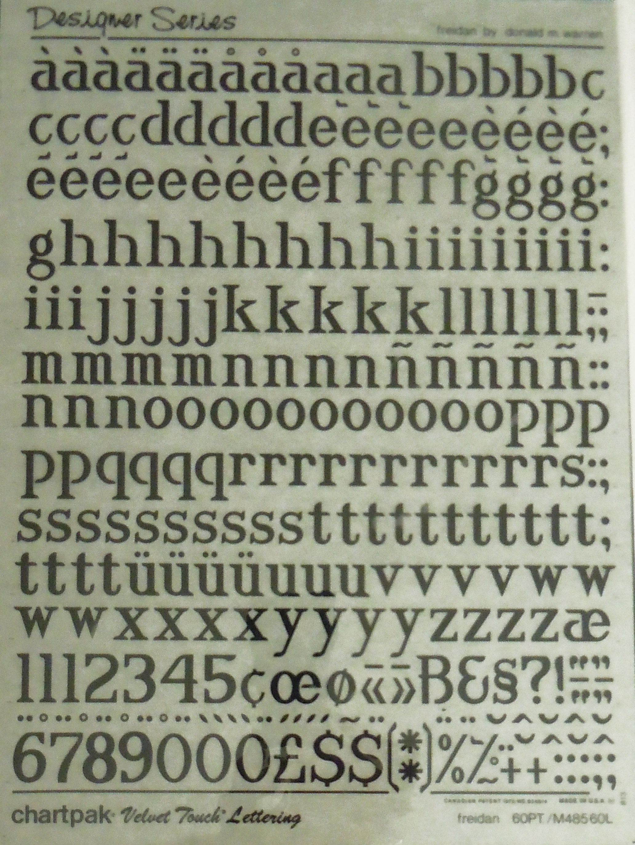 FREIDAN 36pt 72pt CHARTPAK Dry Letter Transfers Designer - Etsy