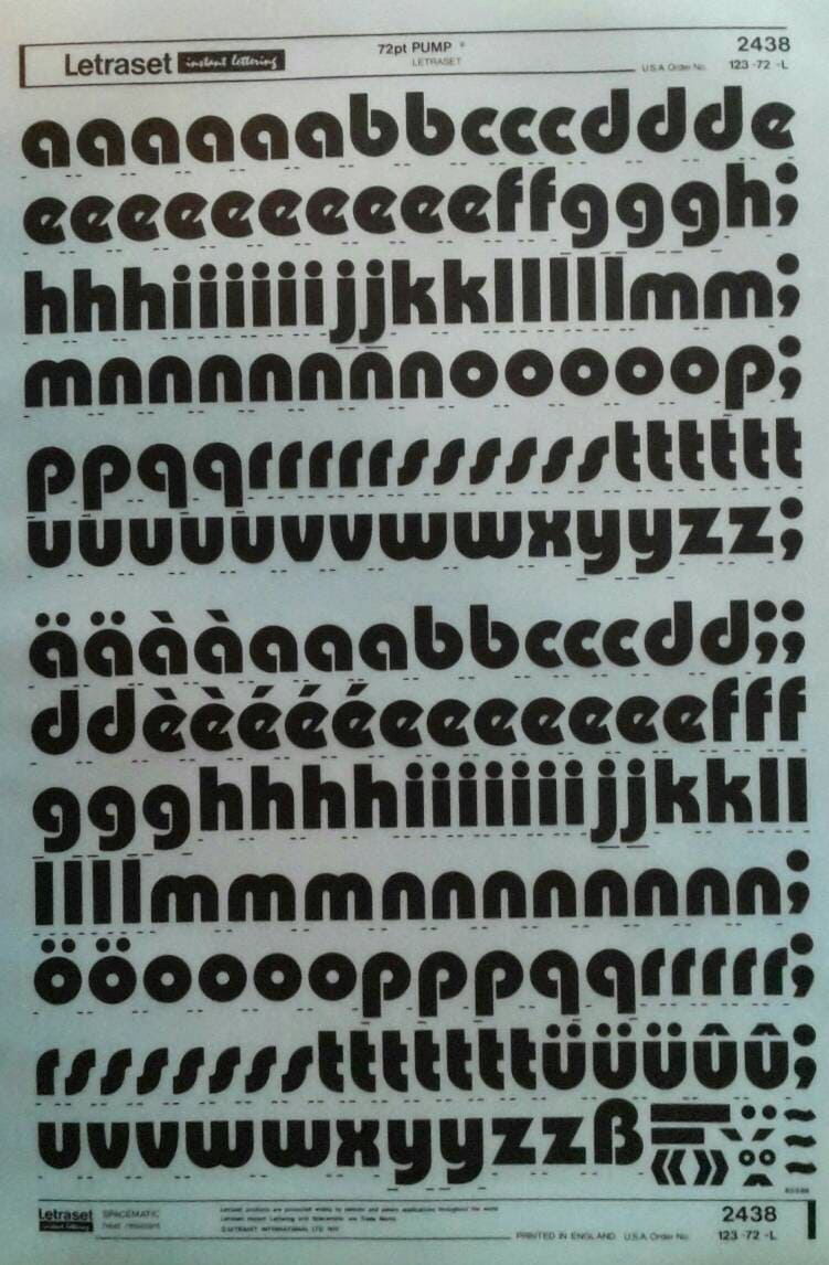 PUMP Letraset Vintage Dry Rub on Instant Letter Transfers choose Font ...